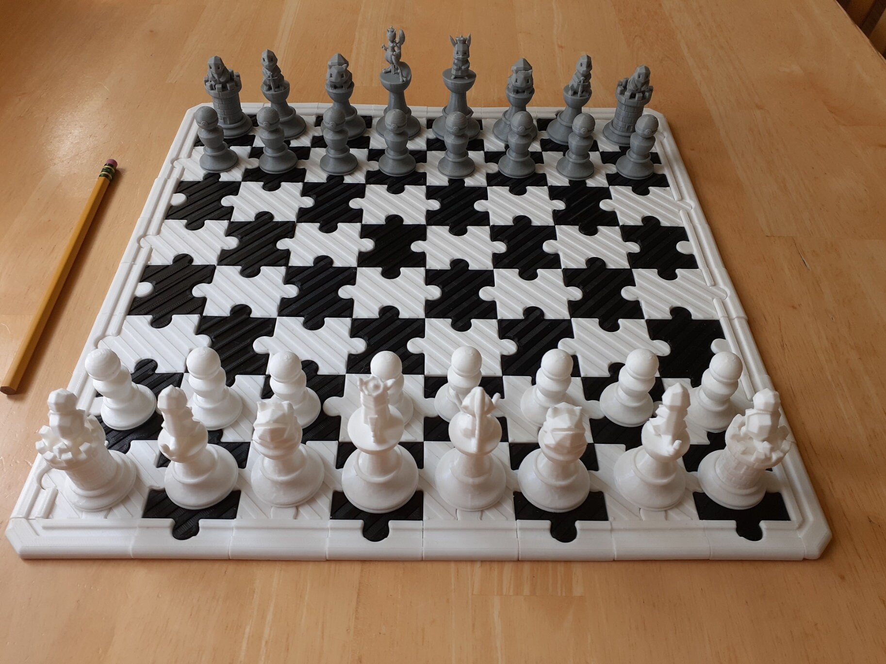 Pokemon Chess Set With Puzzle Chessboard Pokemon Characters Chess Set ...