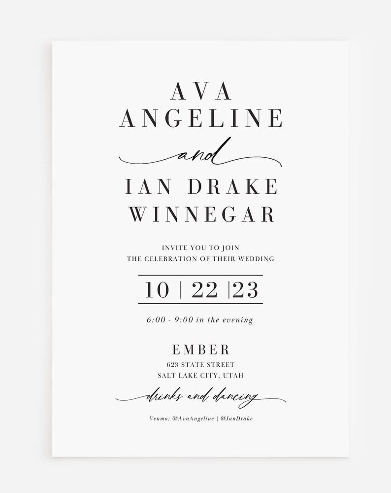 TRADITIONAL Wedding Invitation Canva Template | Instant Download ...