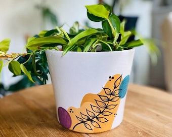 Hand Painted Planter Pot - Etsy