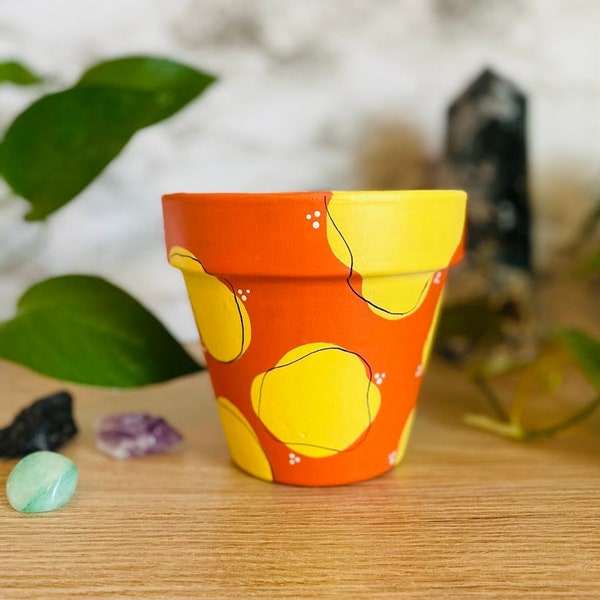 Hand Painted Pot - Etsy
