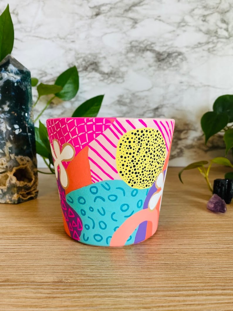 Hand Painted Planter Pot - Etsy