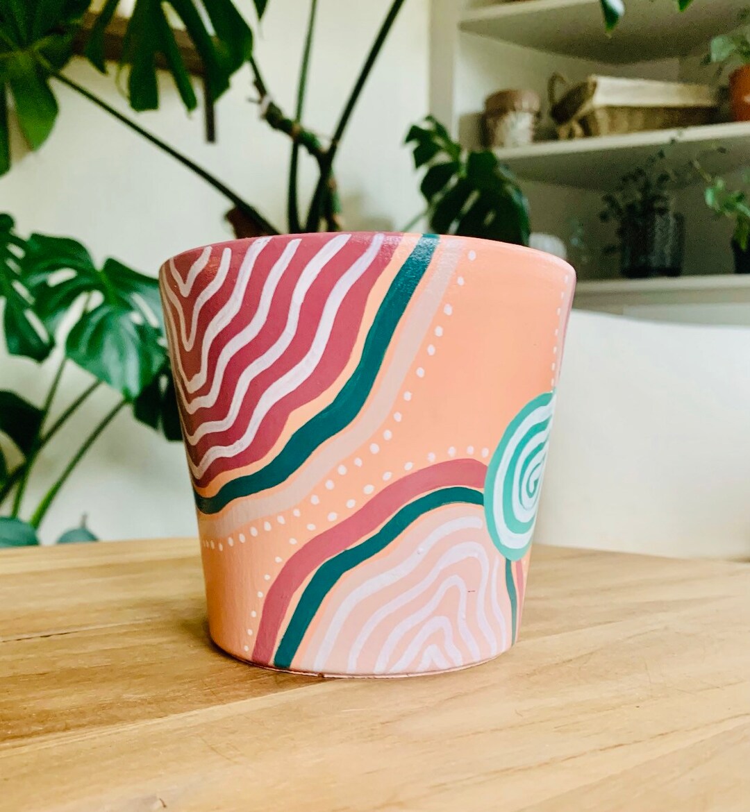 NEW Hand Painted Planter Pot - Etsy