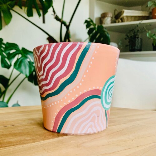 NEW Hand Painted Planter Pot - Etsy