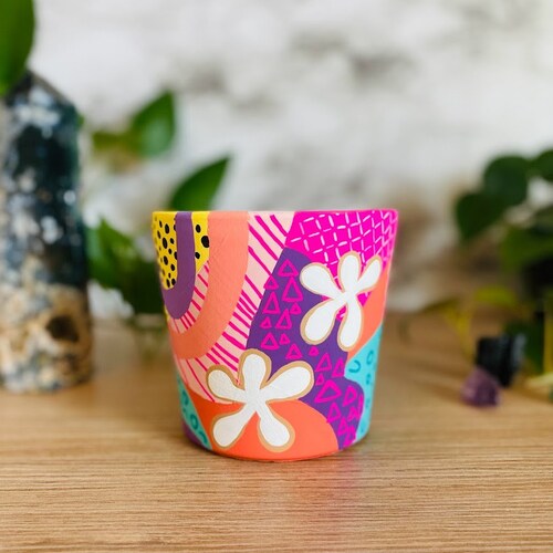 Hand Painted Planter Pot - Etsy
