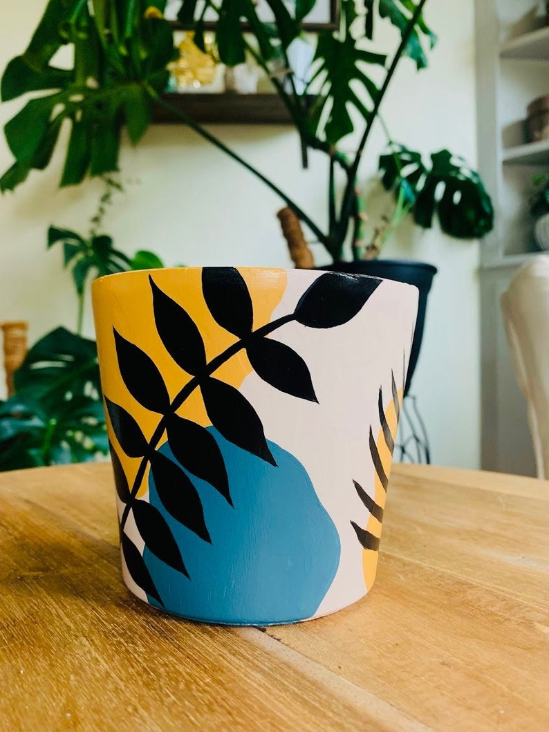 Hand Painted Planter Pot - Etsy