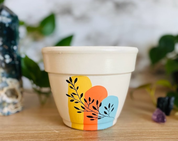 Hand Painted Planter Pot - Etsy
