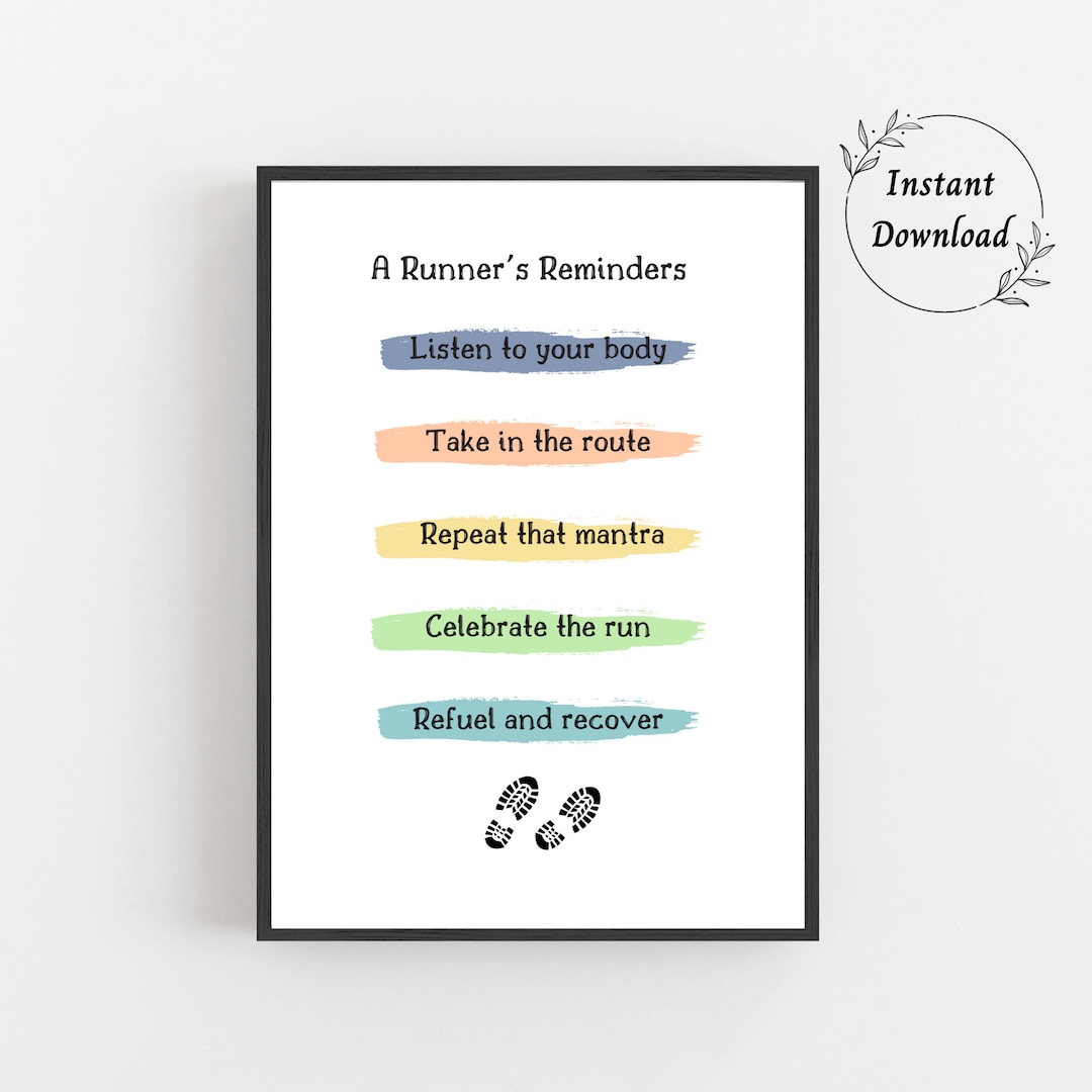 Runner's Affirmations / Printable Runner’s Wall Art / Motivational ...