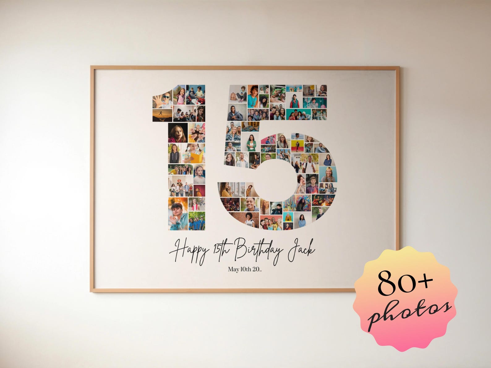 15th Birthday Photo Collage Gift: DIY Canva Template (digital Download ...