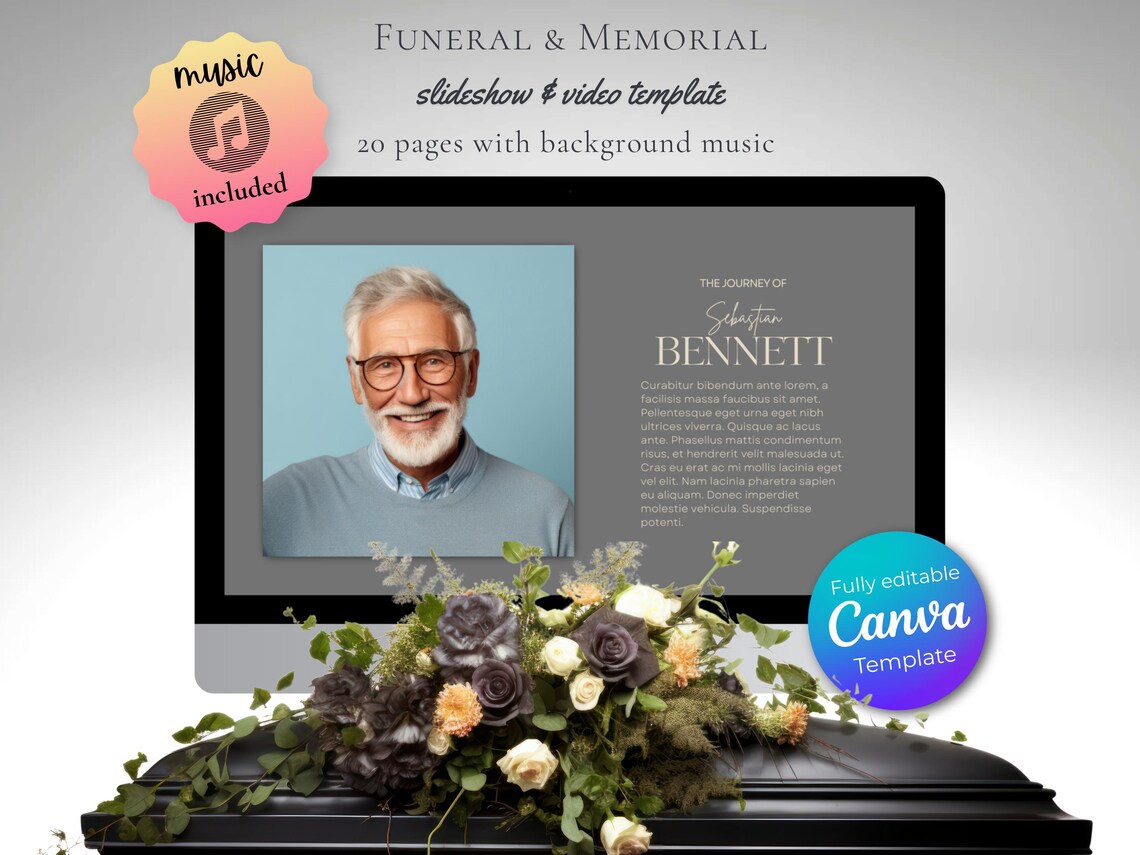 Funeral Ceremony Slideshow Video Template: Celebration of Life Memorial ...