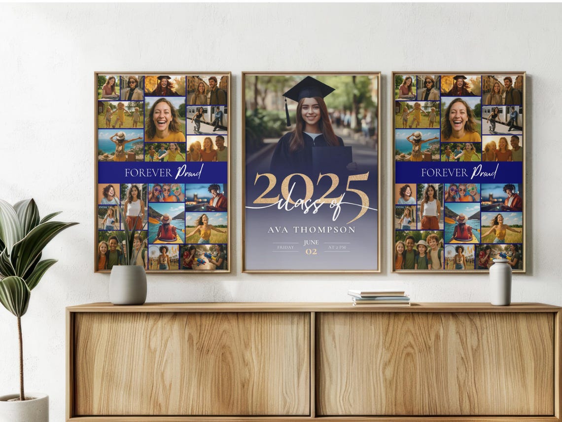 Class of 2025 Graduation Welcome Sign Photo Collage Template: Editable ...