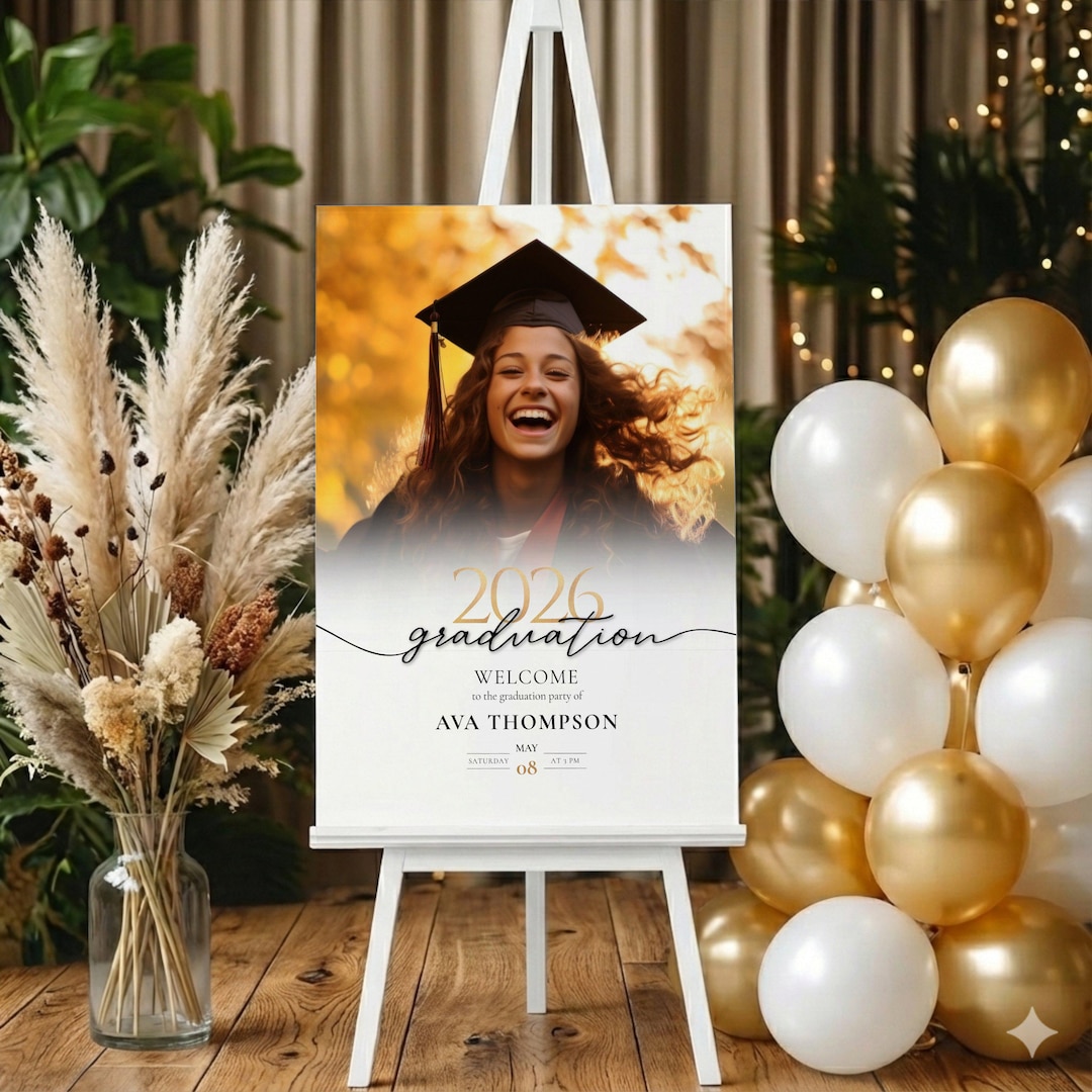 Class of 2026 Graduation Invite Welcome Sign: Editable Canva Template ...