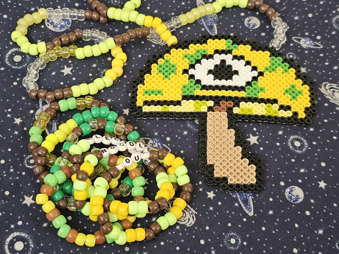 Rave Ready Kandi Trippy Cyclops Mushroom Subtronics Inspired Necklace ...