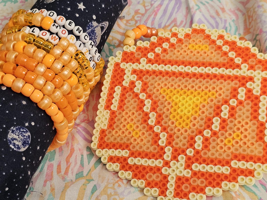 Rave Ready Kandi ODESZA Inspired Orange Geometric Symbol Necklace And ...