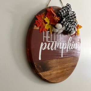 Hello Pumpkin Fall Door Hanger Decor - Etsy