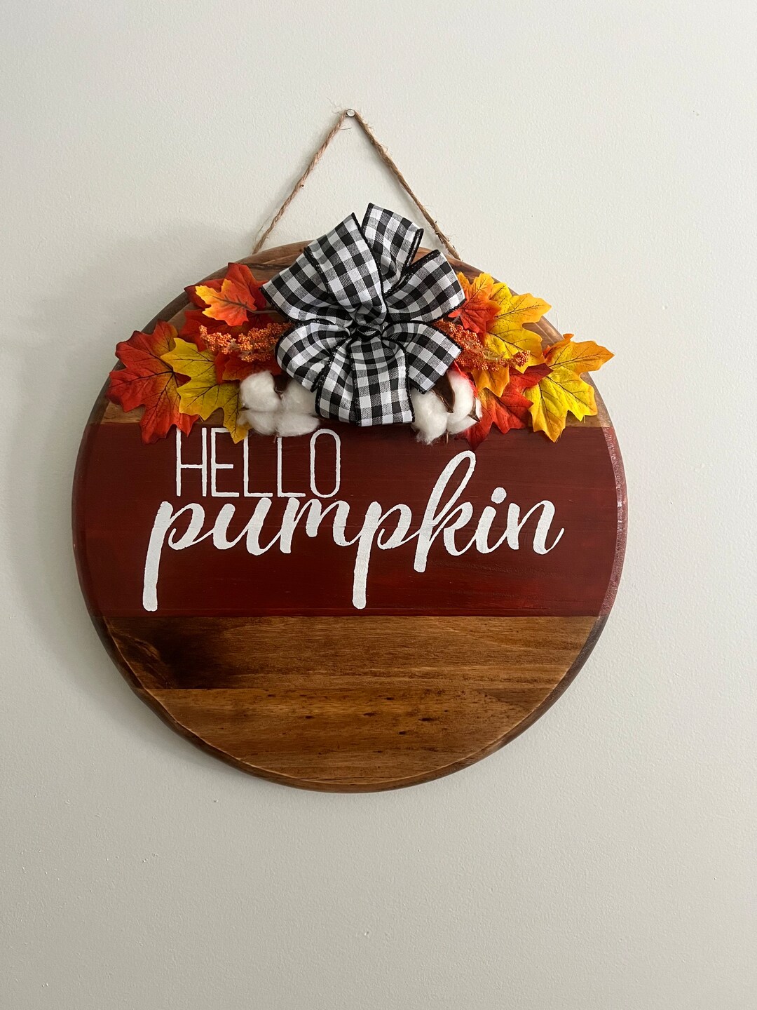 Hello Pumpkin Fall Door Hanger Decor - Etsy