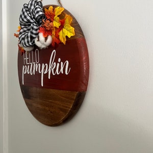 Hello Pumpkin Fall Door Hanger Decor - Etsy