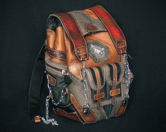 Post-apocalyptic Leather Backpack - Etsy