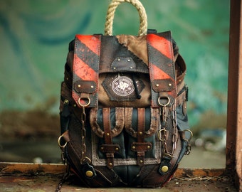 Leather Bag With Tool Roll Mad Max Bag Post Apocalyptic Bag Handsewn ...
