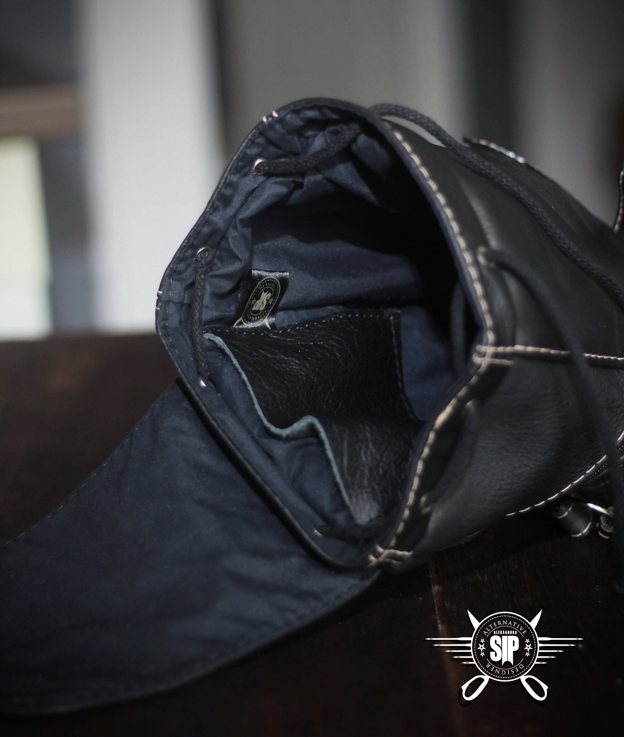 Very Small, Tiny Black Leather Backpack Casual Handmade With Rivets - Etsy