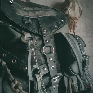 Handmade Leather Backpack in Grunge/metalhead Style, Unique, Raw Design ...