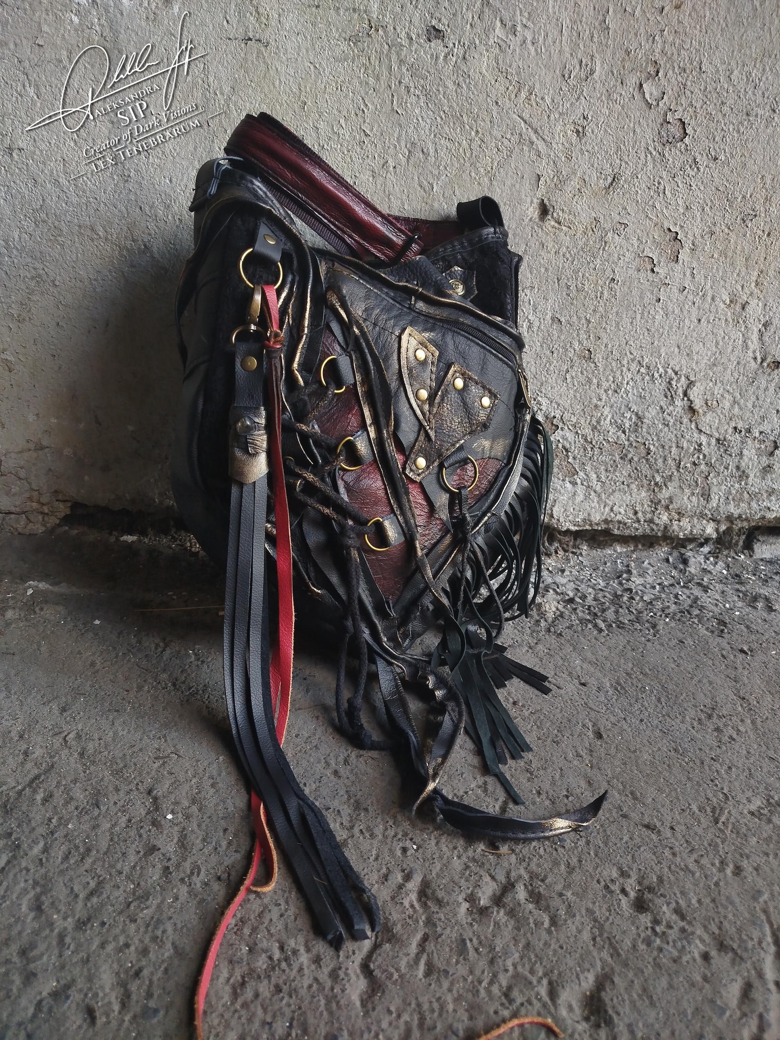 Handmade Leather Gothic Hobo Crossbody Bag: Fringe, Tassel, Semi ...