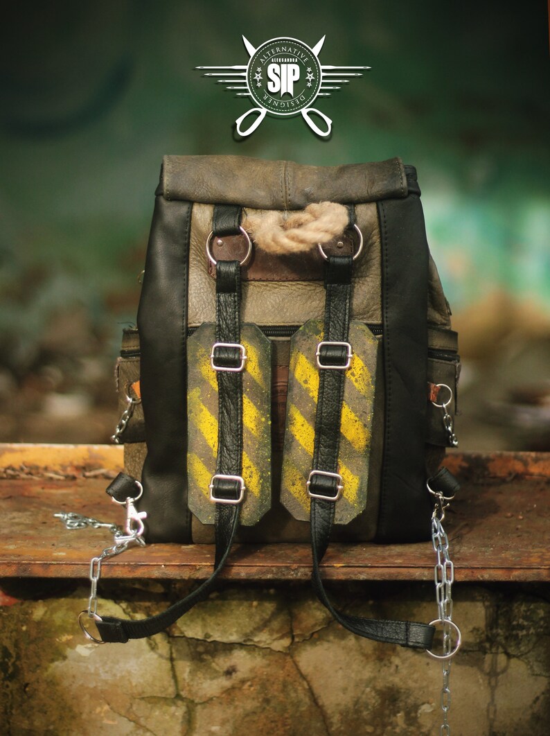Post-apocalyptic Leather Backpack - Etsy