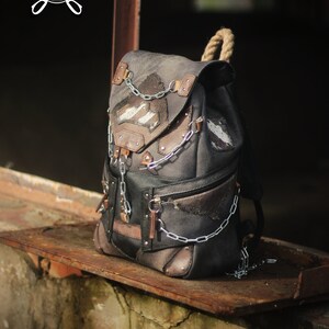 Post-apocalyptic Leather Backpack - Etsy