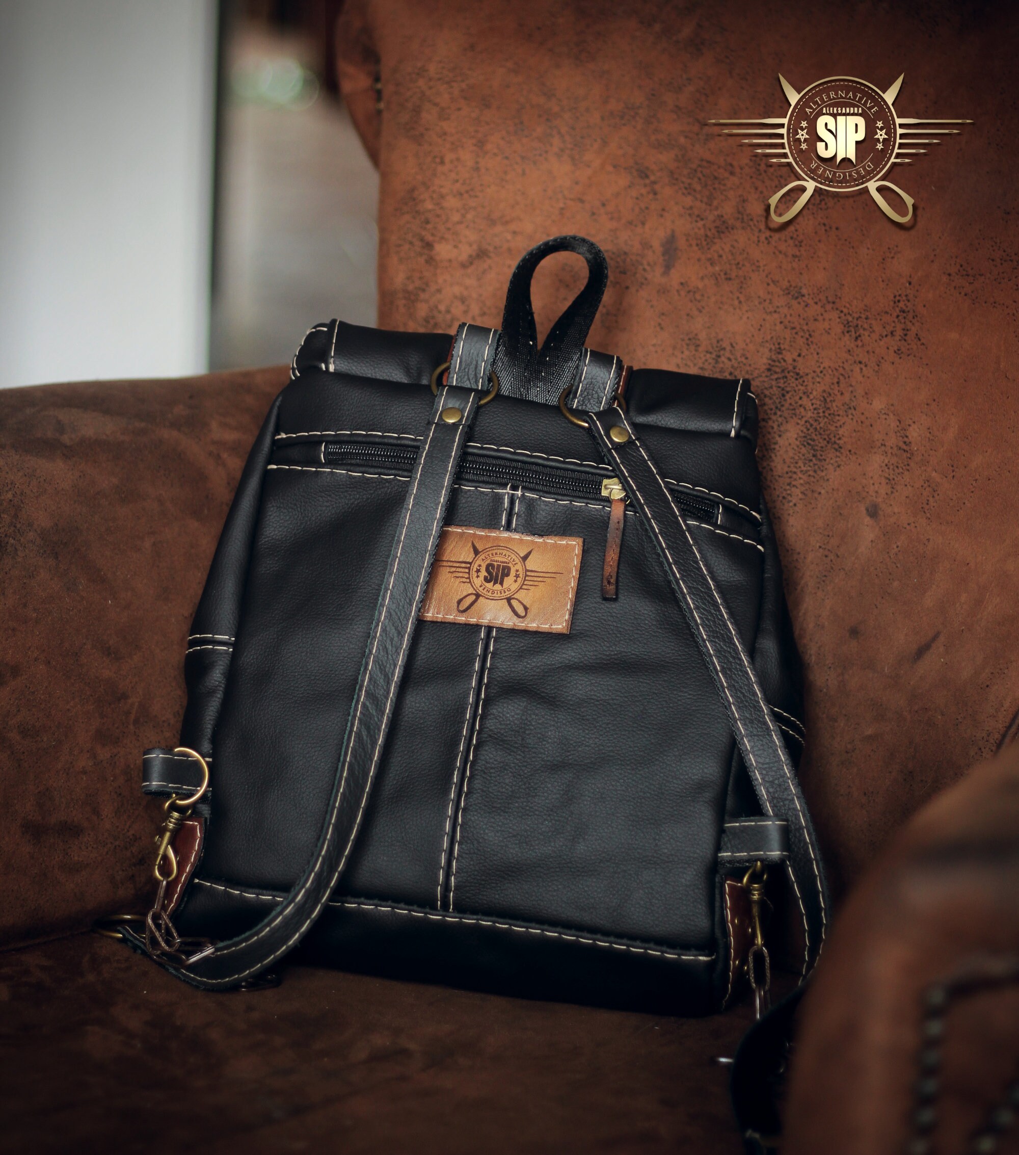 Hadmade Embossing, Hand-embossed Pattern, Leather Backpack, Medieval ...