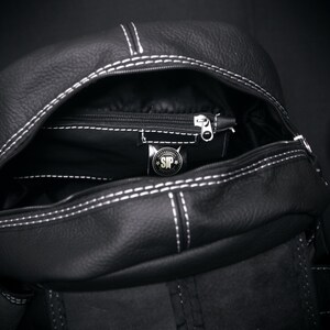 Black and Khaki Big Leather Backpack, Techwear, Military, Grunge, Rock ...