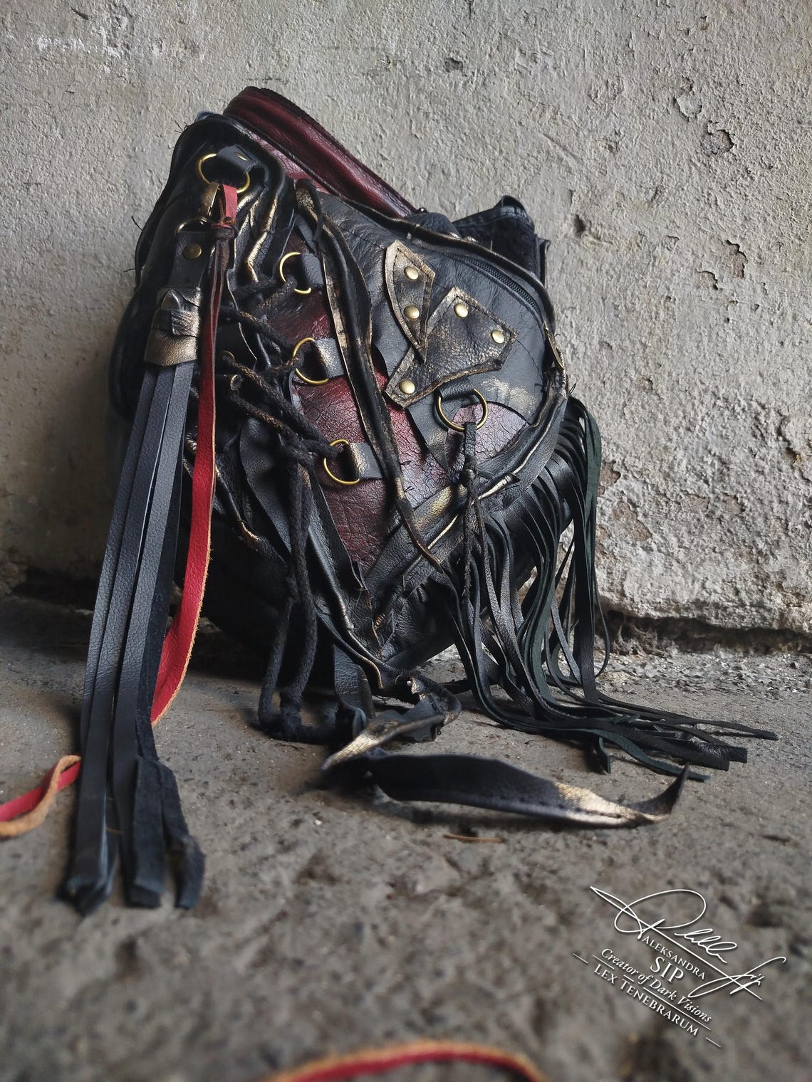 Handmade Leather Gothic Hobo Crossbody Bag: Fringe, Tassel, Semi ...
