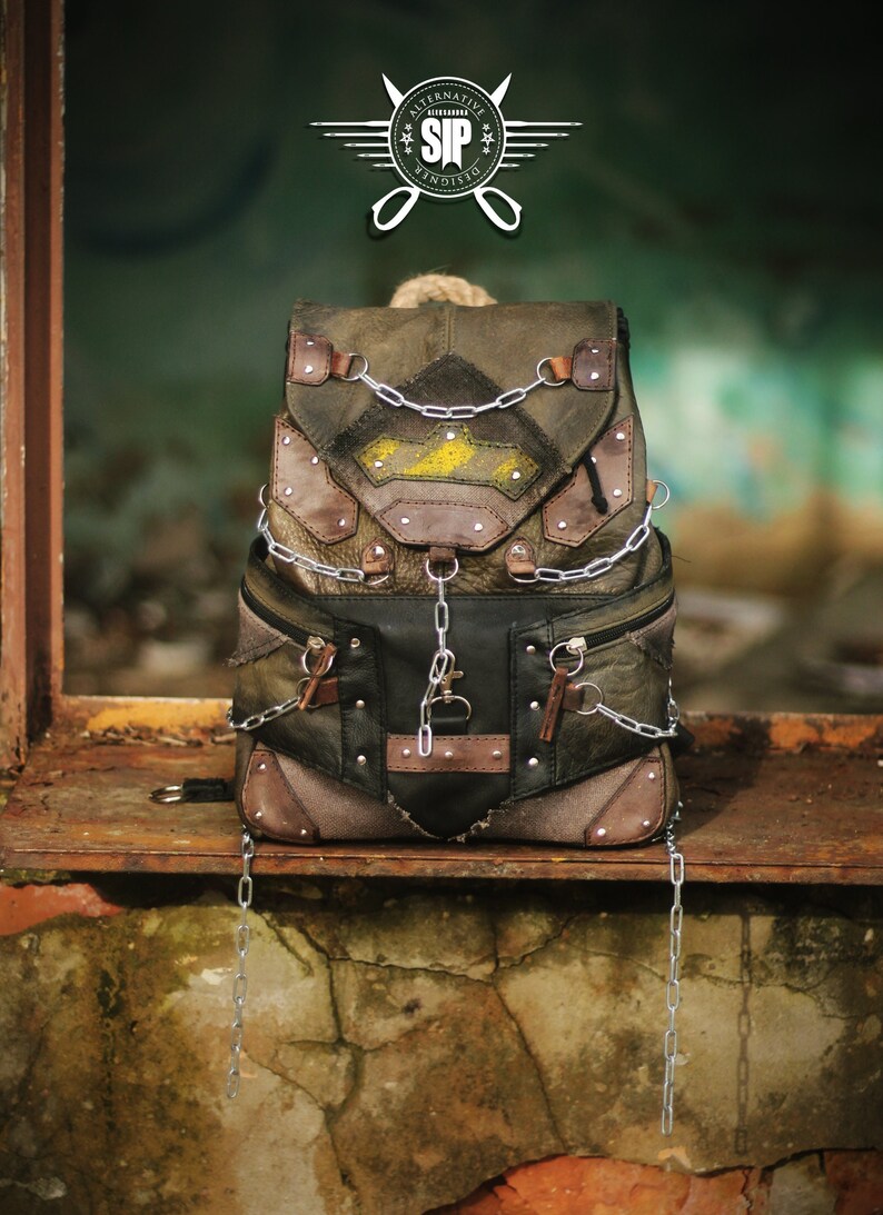 Post-apocalyptic Leather Backpack - Etsy