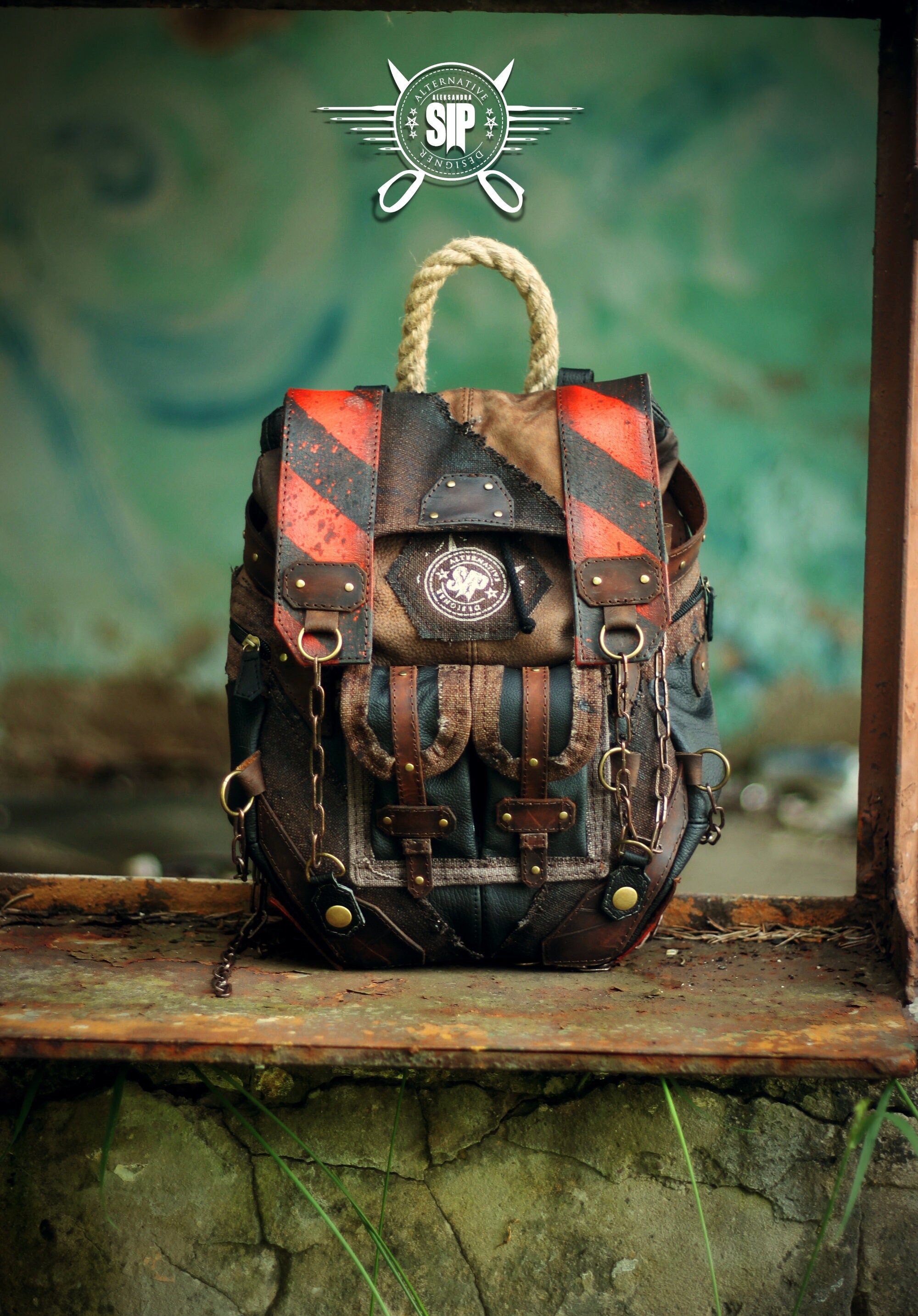 Post-apocalyptic Leather Backpack - Etsy