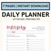 7 Day Planner Printable, Weekly Planner, Daily to Do, Daily Schedule ...