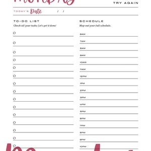 7 Day Planner Printable, Weekly Planner, Daily to Do, Daily Schedule ...