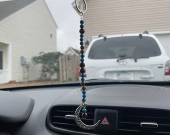 Blue Crystal Fishtail Hanging Car Charm Accessory for Rear View Mirror ...