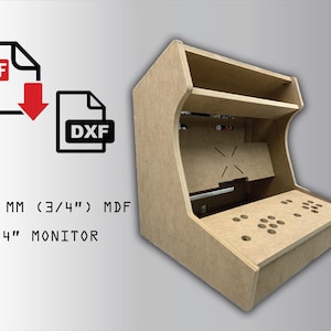 Bartop Arcade Machine Plans for 2 Players- 19mm MDF, 24" Monitor - Etsy