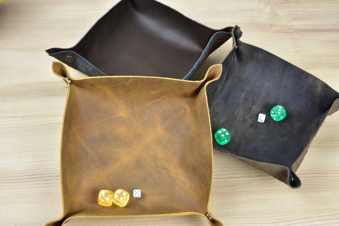 Rolling Leather Dice Tray, Custom Dnd Leather Dice Tray, Unique Valet ...