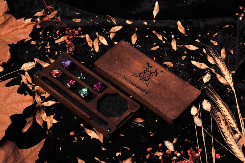 Personalized Wooden Dnd Dice Box With Tray Role Play Game - Etsy