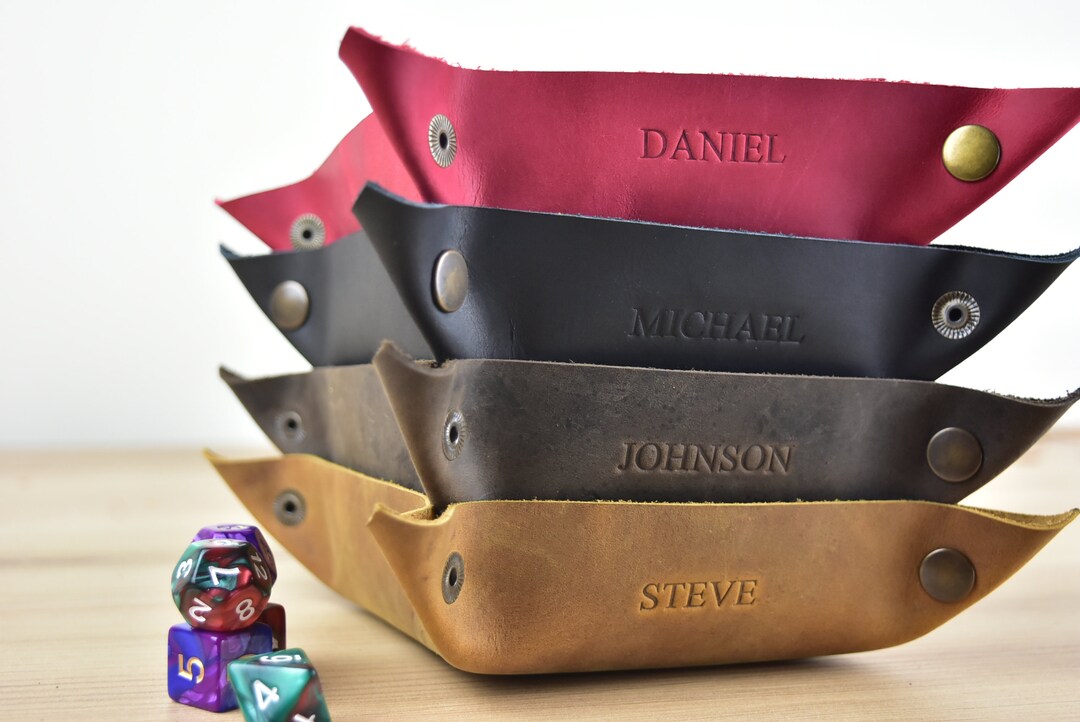Rolling Leather Dice Tray, Custom Dnd Leather Dice Tray, Unique Valet ...
