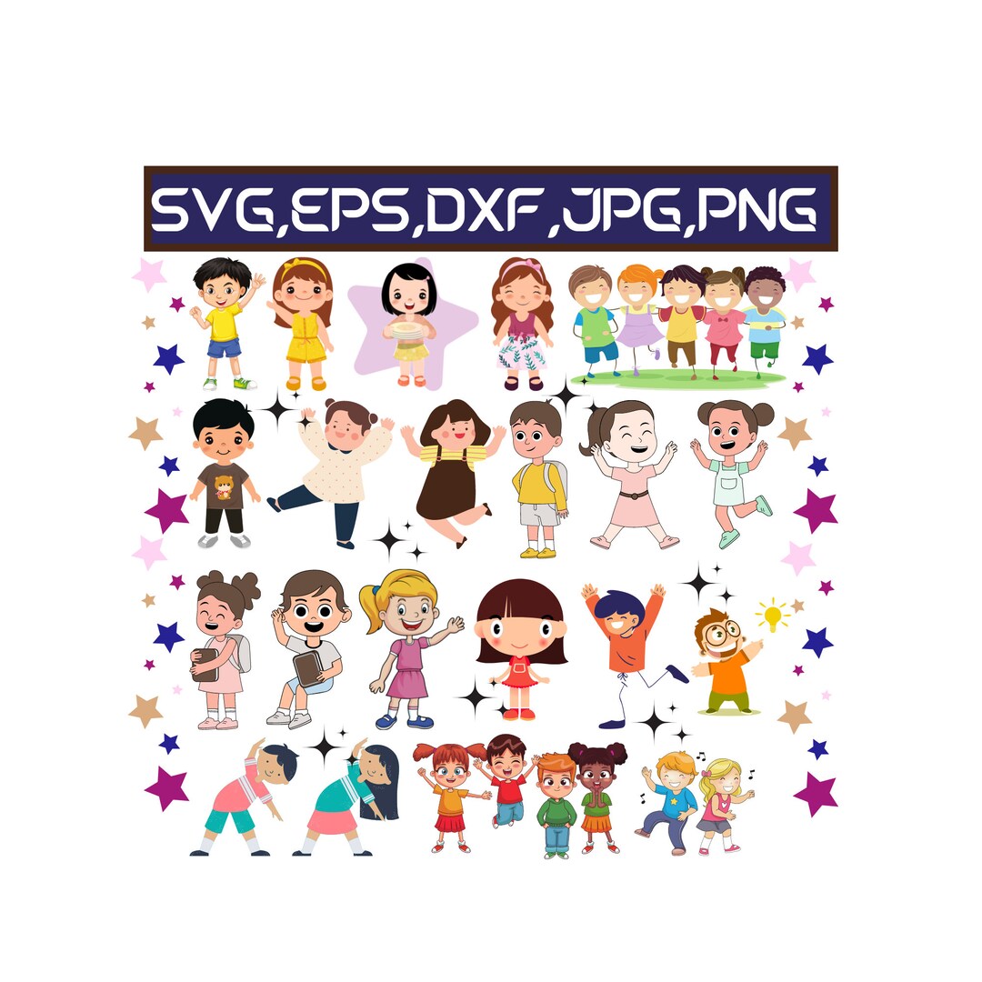 Kids Svg / Children Svg / Kids Svg Bundle / Kids Clipart - Etsy