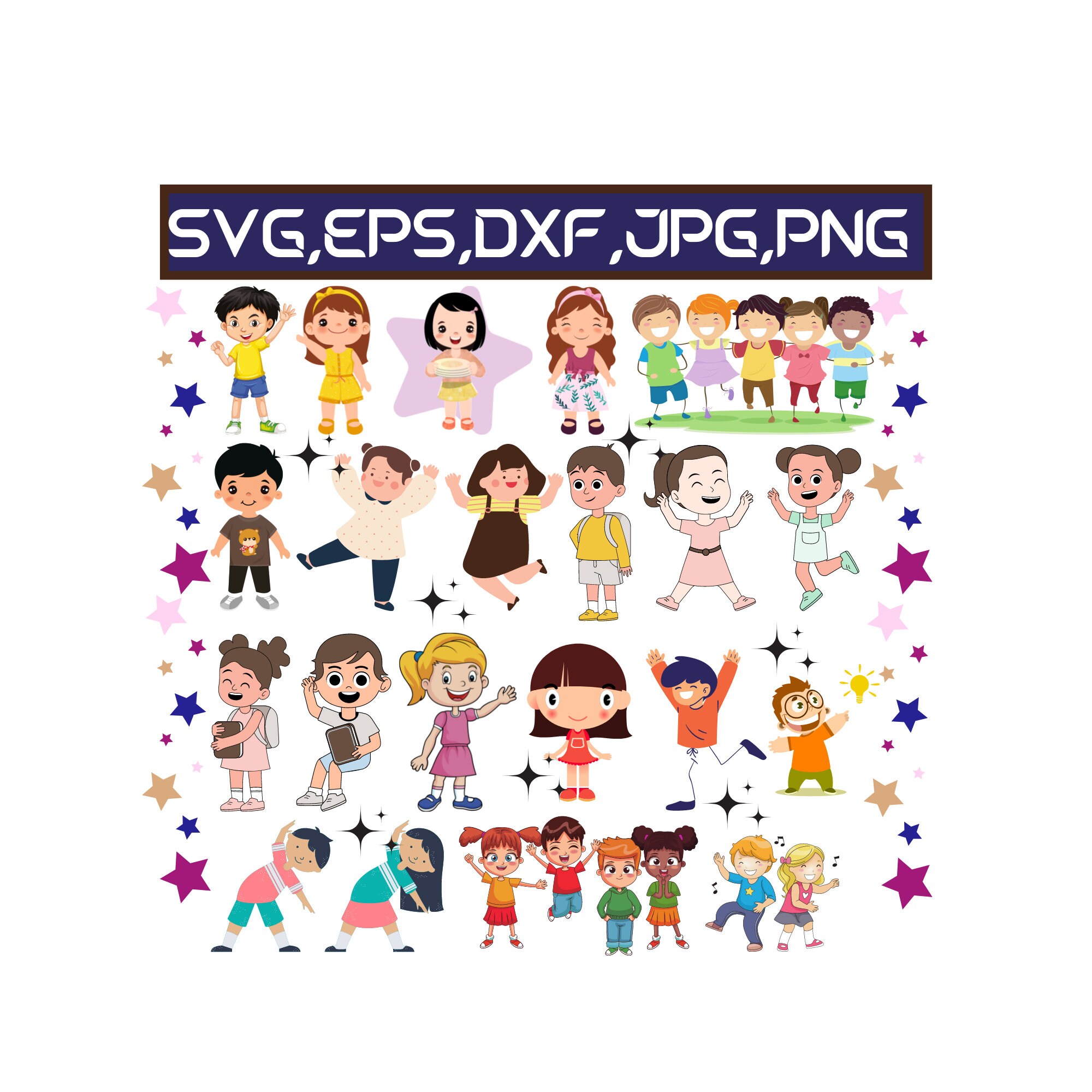 Kids Svg / Children Svg / Kids Svg Bundle / Kids Clipart - Etsy