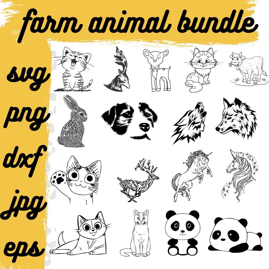 Dog Svg Bundle, Animal Svg Bundle - Etsy