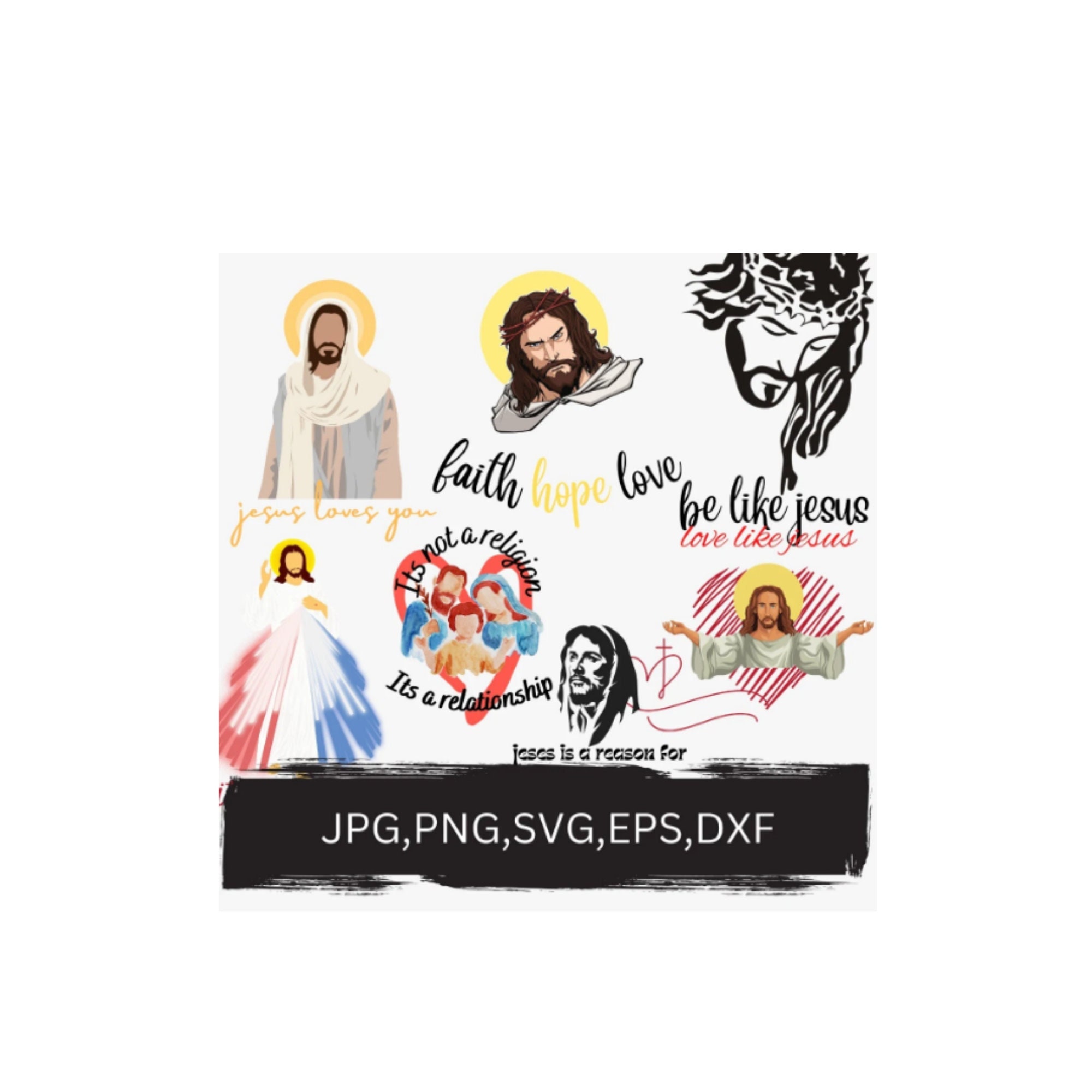 Jesus Svg Bundle, Christian Svg Bundle, Religious Christian Catholic ...