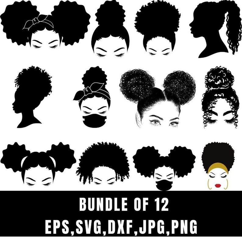 Afro Woman Svg Afro Girl Svg Afro Svg Black Woman Svg African Svg
