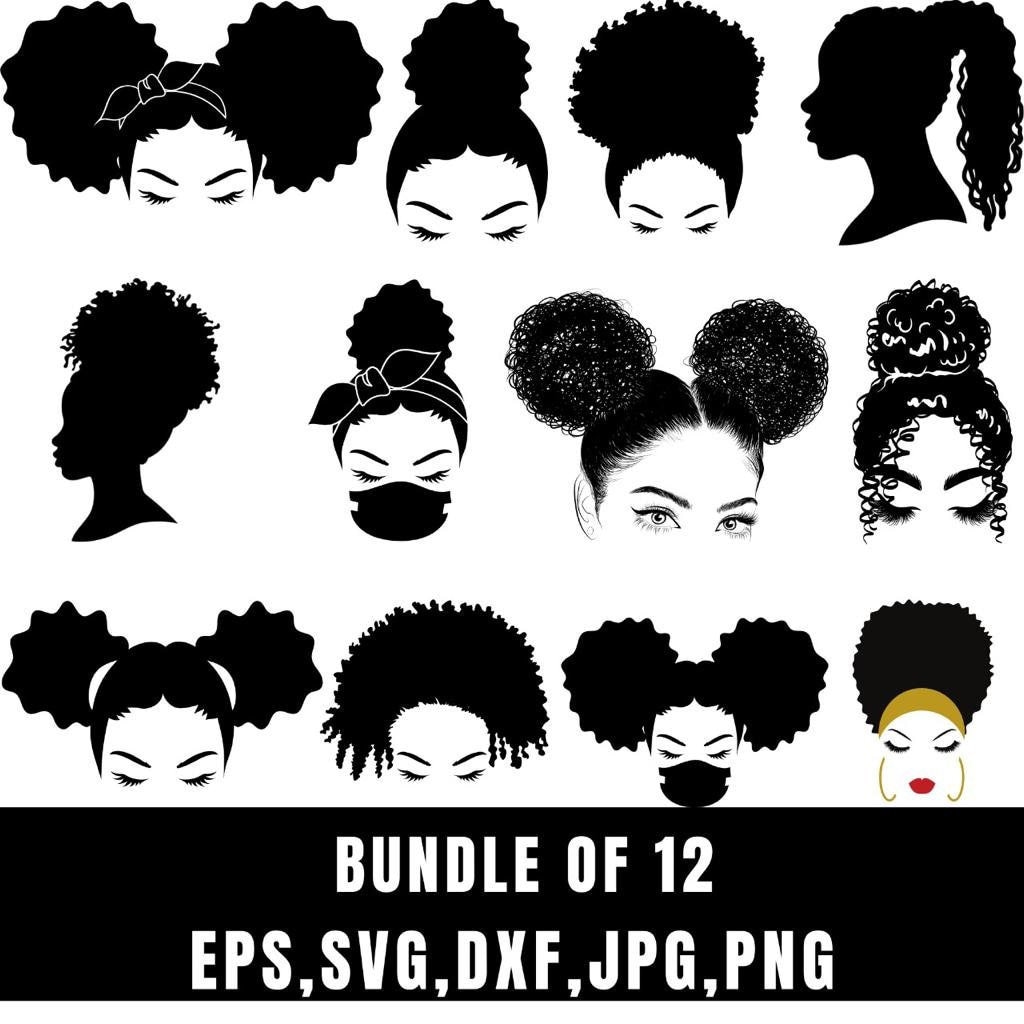 Afro Woman Svg Afro Girl Svg Afro Svg Black Woman Svg African Svg