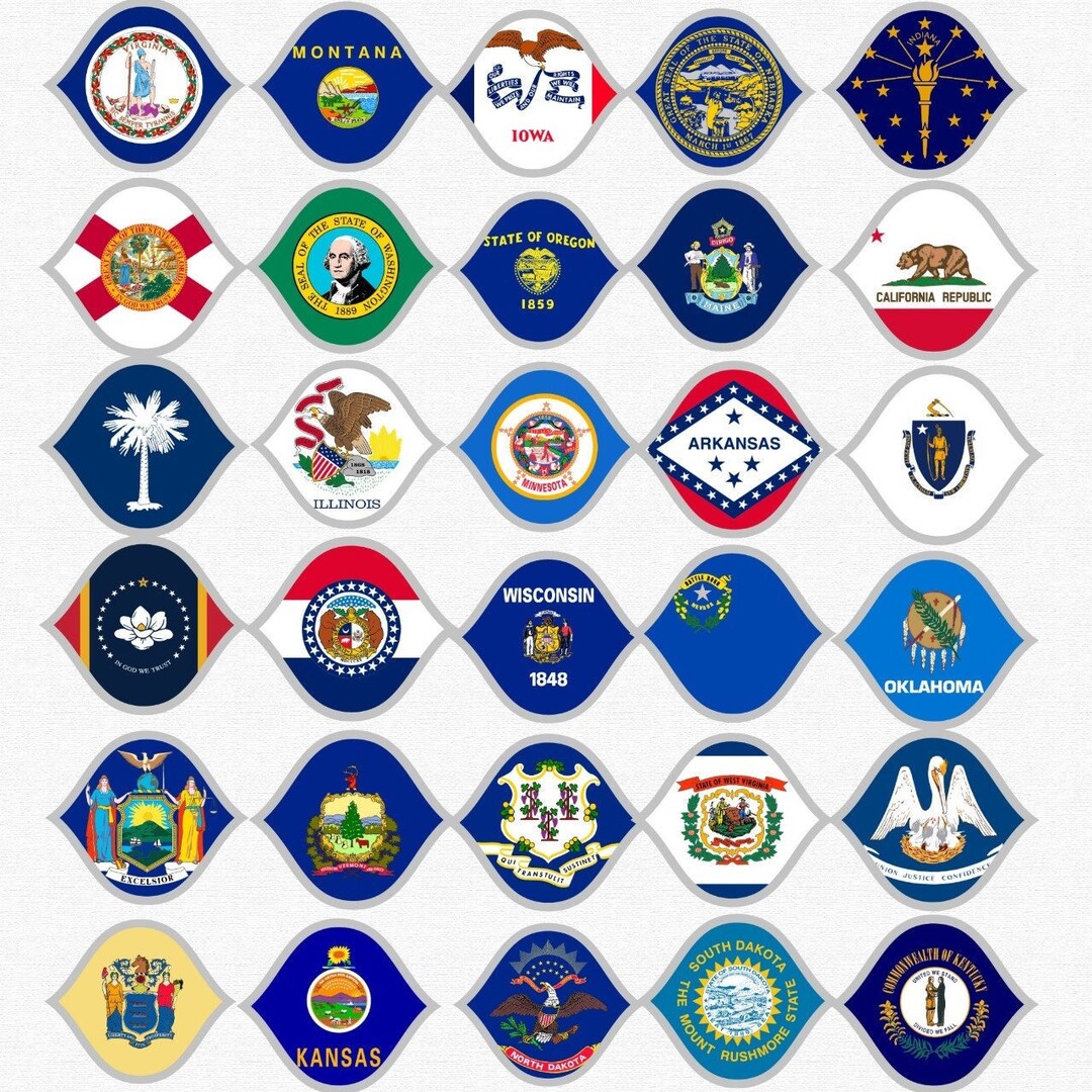 30 States of US Svg Bundle US States Svg Bundle states of US Png Bundle ...
