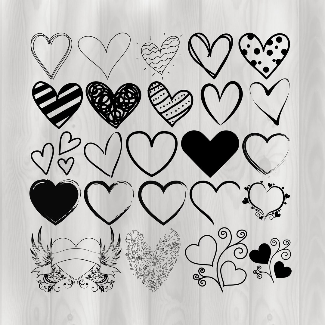 Heart Svg Bundle / Half Heart / Herat Design / Heart Clipart / Love Svg ...