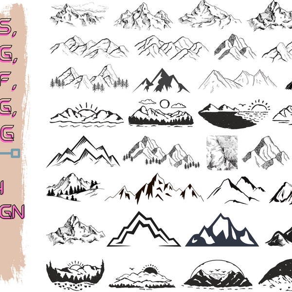 Mountain Svg Bundle / Mountain Svg / Forest Svg / Digital Download - Etsy