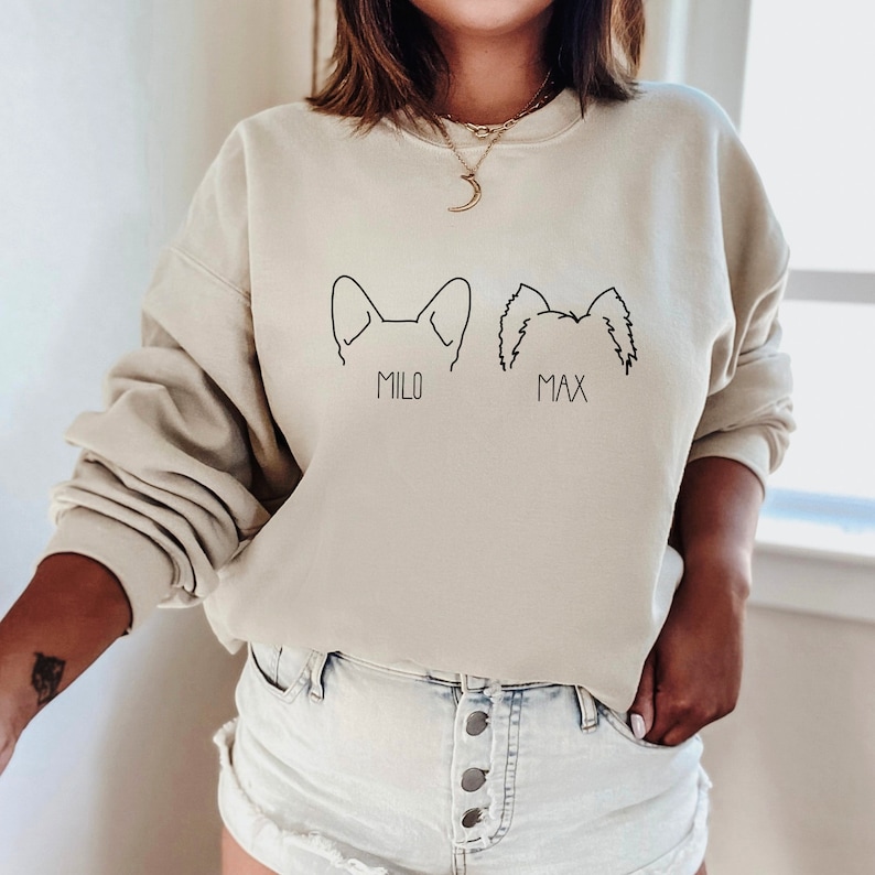 Custom Dog Sweatshirt Personalized Dog Ear Sweatshirt With - Etsy