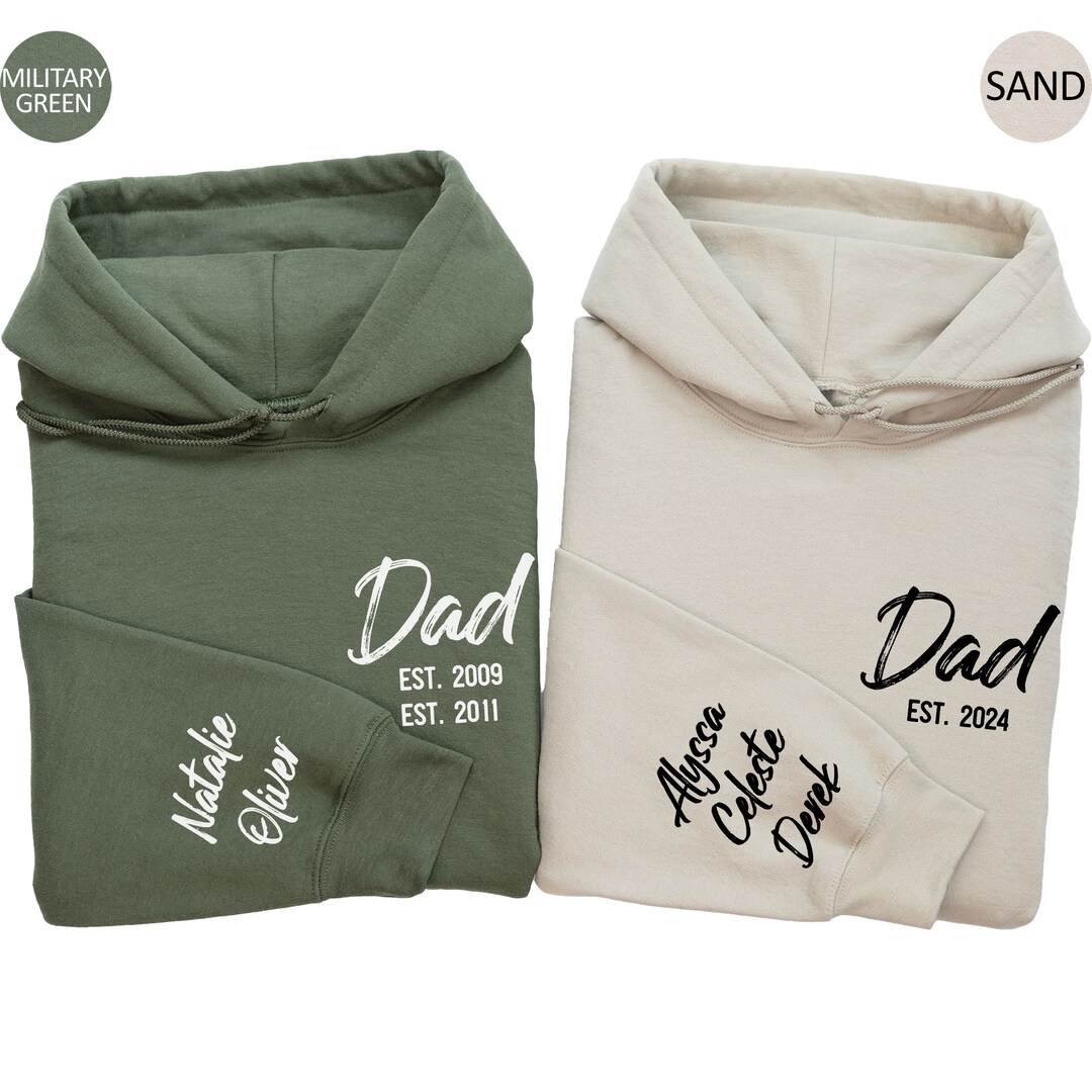 Personalized Dad Hoodie Custom Dad Est Sweater With Kids Names on ...